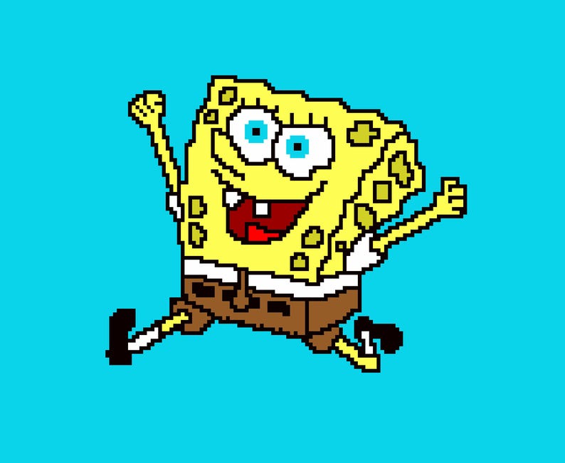 Spongebob Corner-to-corner (C2C) Crochet Blanket Pattern – 3 Sizes ...