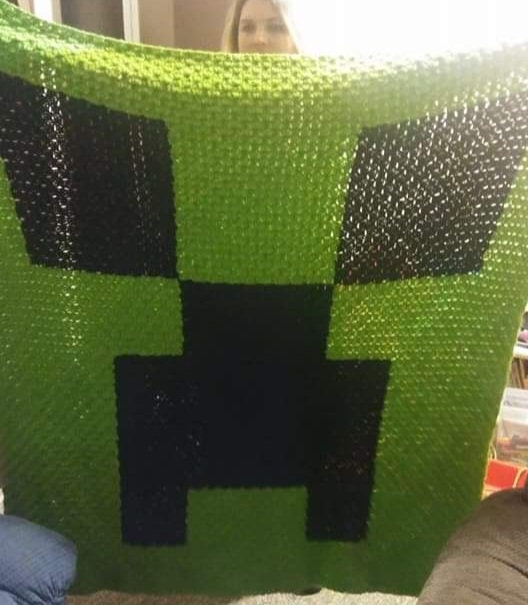Minecraft Creeper Crochet Blanket Pattern – C2C Stitch Digital Download ...