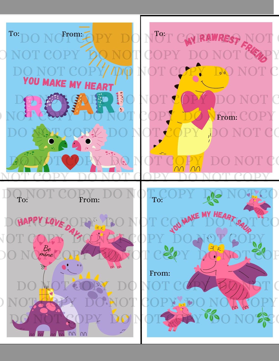 Dinosaur Valentine, Girl Dinosaur Valentine , Printable Valentine for ...