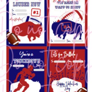 Buffalo Football Valentines, Buffalo Football Fan Valentines Card ...