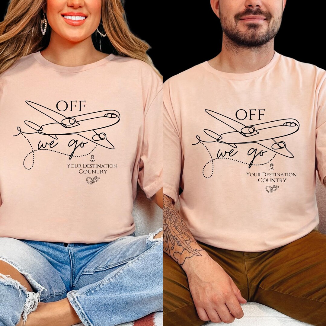 Couple Vacation Travel Tshirt, Custom Bride Travel Tee, Custom Groom ...
