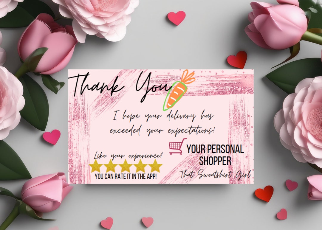 Blush Pink Thank You Template, Thank You Instant Template, Delivery ...