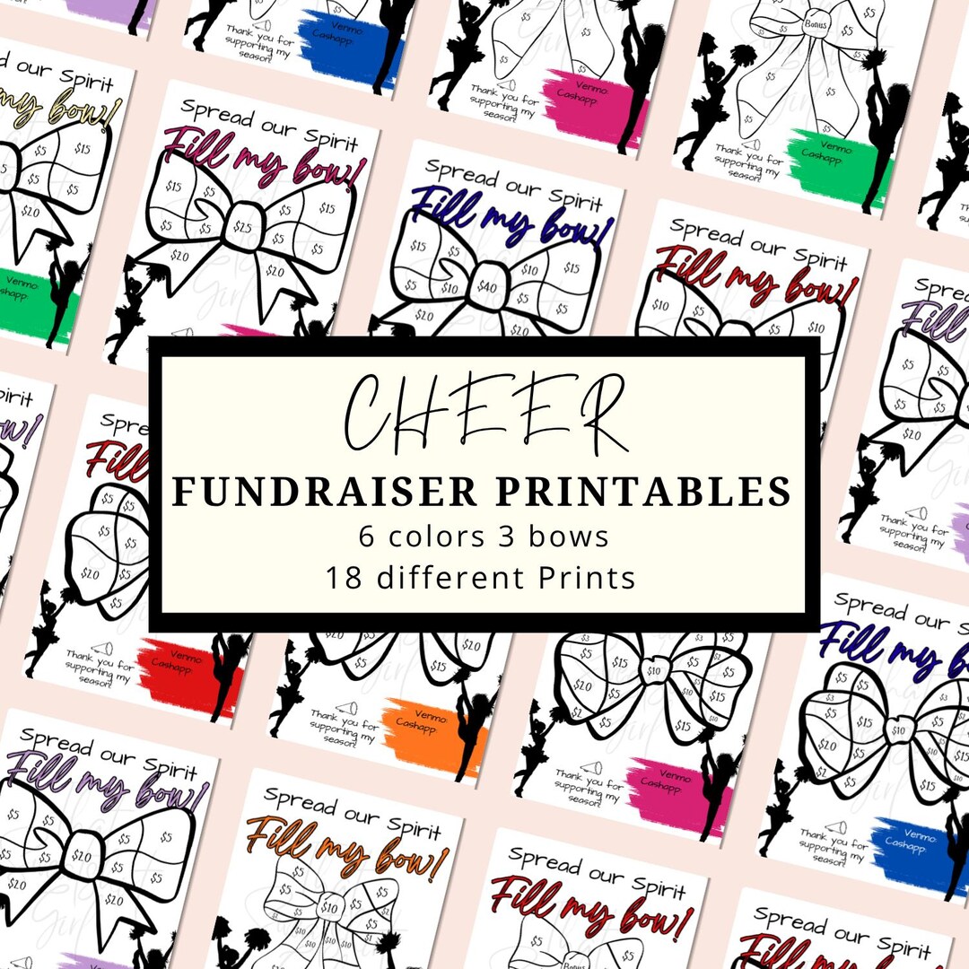 Fill My Bow Sheet, Cheerleading Fundraiser Printable, Digital Download ...