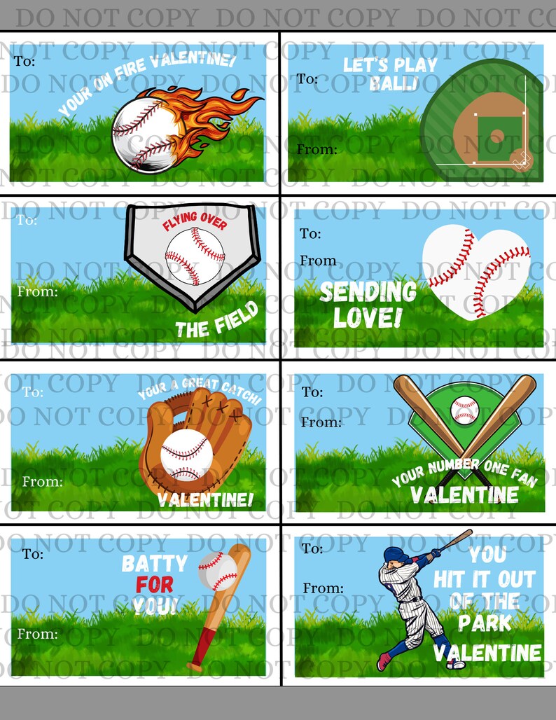 Baseball Valentine, Boy Valentines Card, Printable Valentine for Boy ...