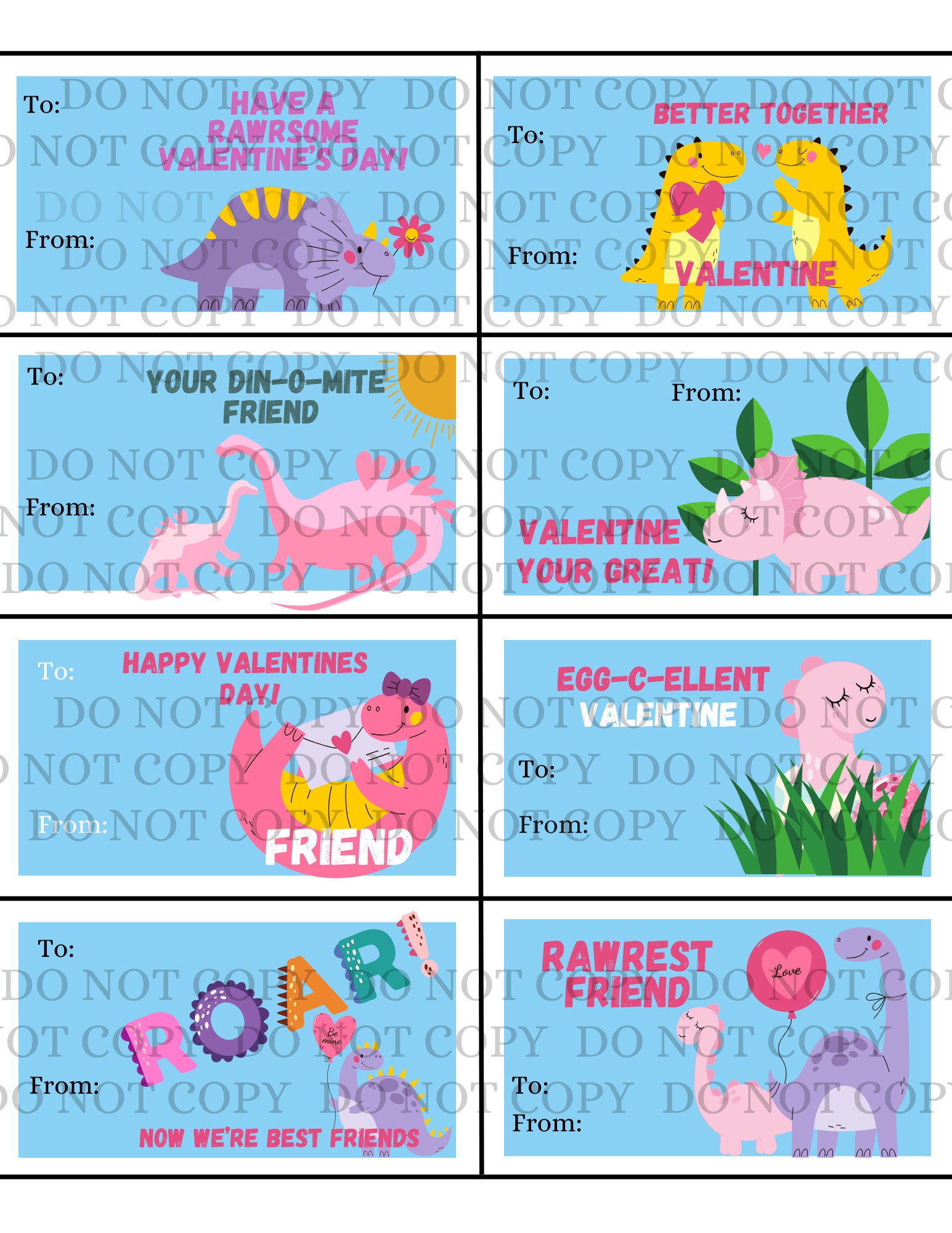 Dinosaur Valentine, Girl Dinosaur Valentine , Printable Valentine for ...