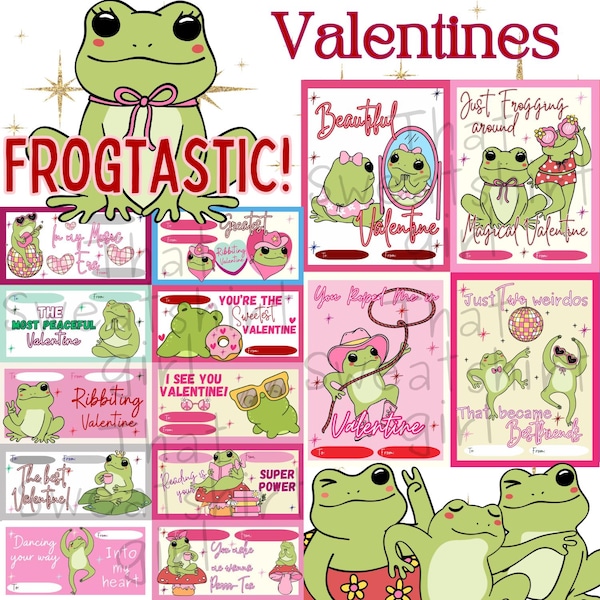 Frog Valentine Card - Etsy