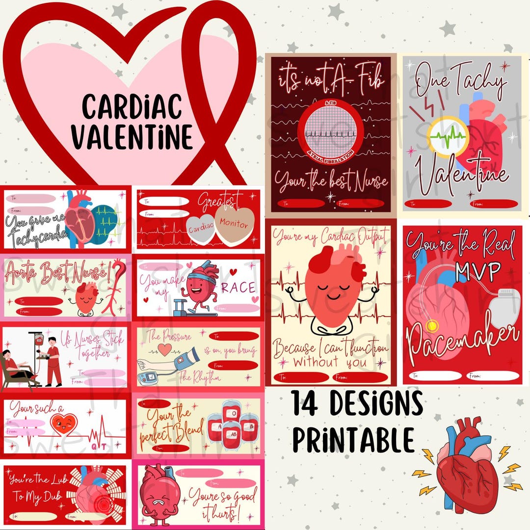 Cardiac Valentines, Cardiac Nurse Valentines, Nurse Valentine Cards ...