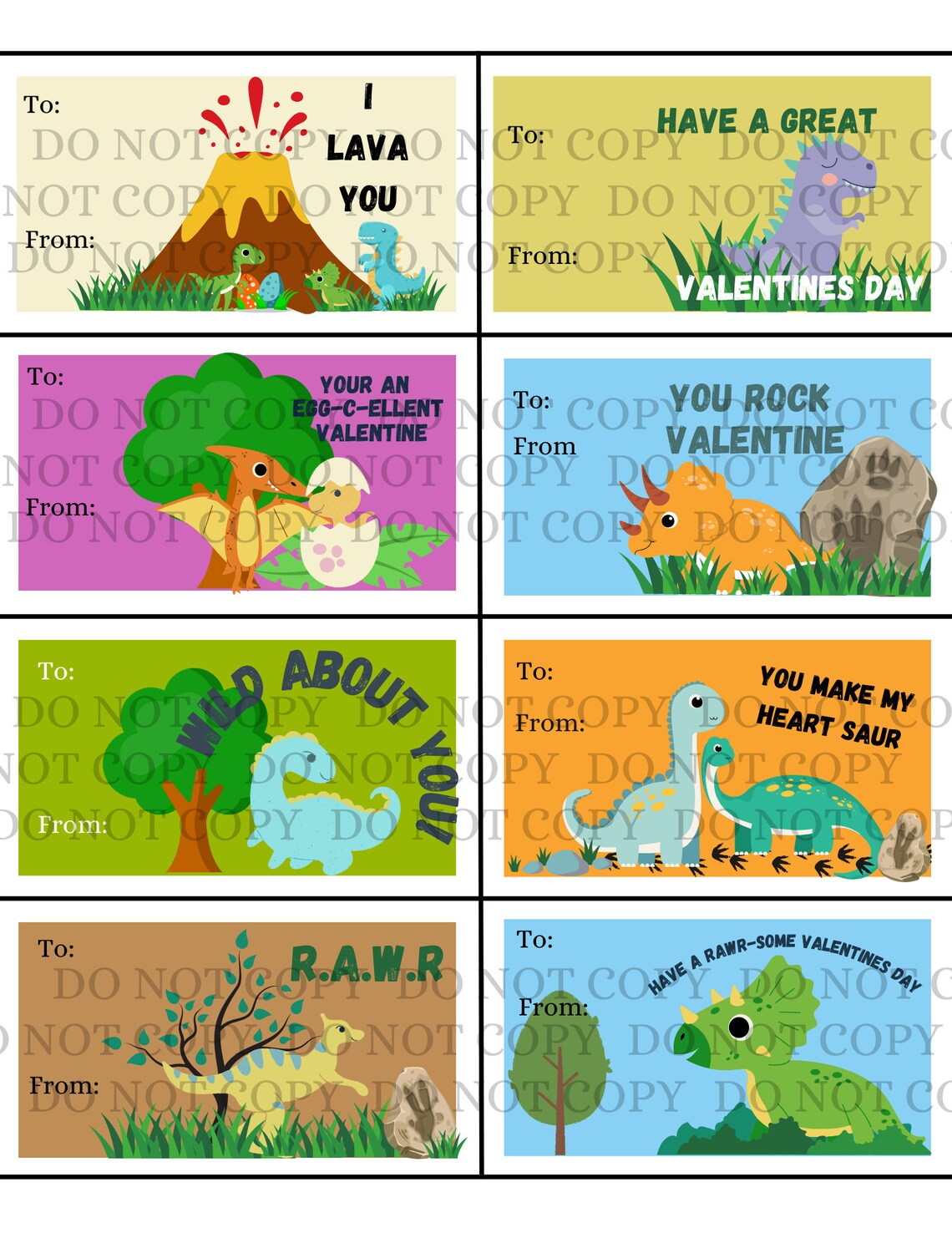 Dinosaur Valentine, Boy Dinosaur Valentine, Printable Valentine for Boy ...