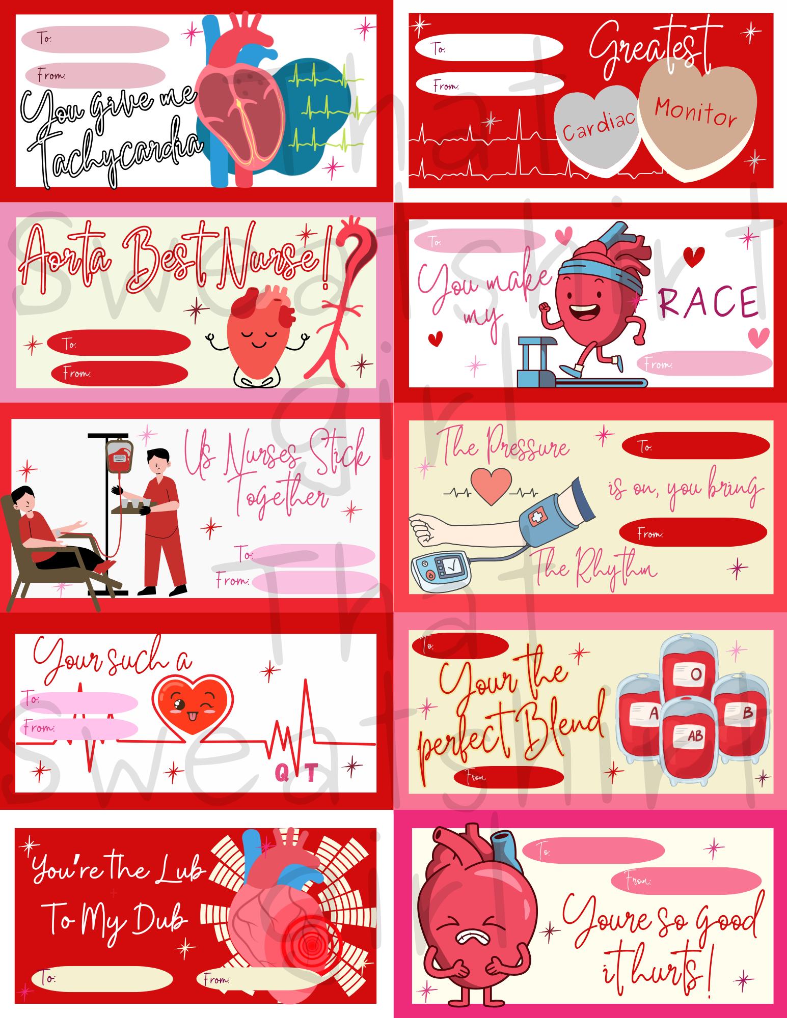 Cardiac Valentines, Cardiac Nurse Valentines, Nurse Valentine Cards ...