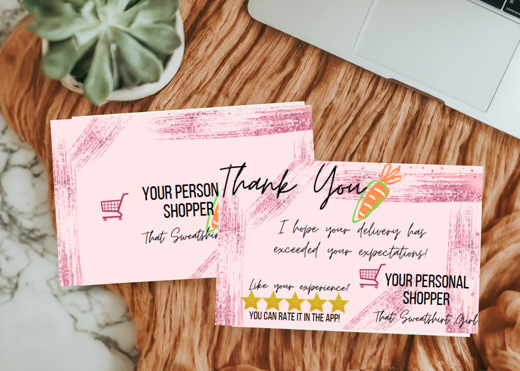 Blush Pink Thank You Template, Thank You Instant Template, Delivery ...