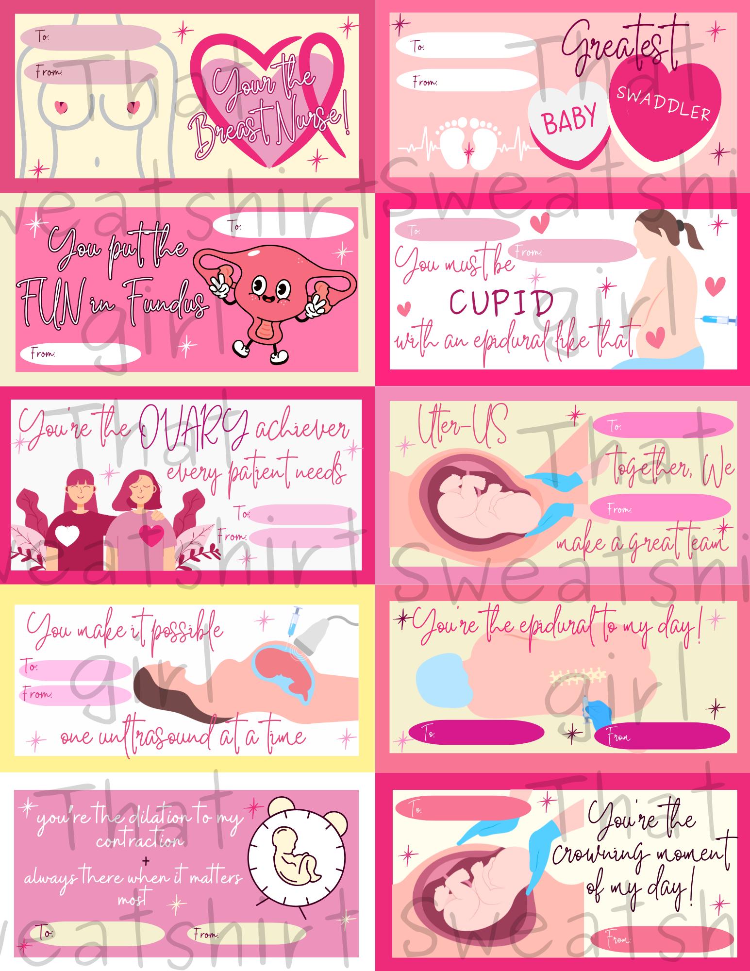 Labor & Delivery Valentines, L and D Valentine Cards, Mother Baby Nurse ...