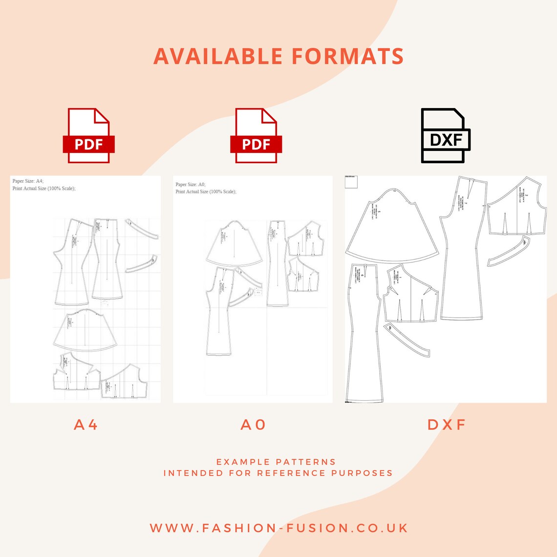 6-panel Gored Skirt Sewing Pattern, Mid Calf Length, Sizes UK 8-28 EU ...