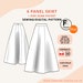 6 Panel Full Length Skirt Sewing Pattern, Sizes UK 8-28/EU 34-54/US 4 ...