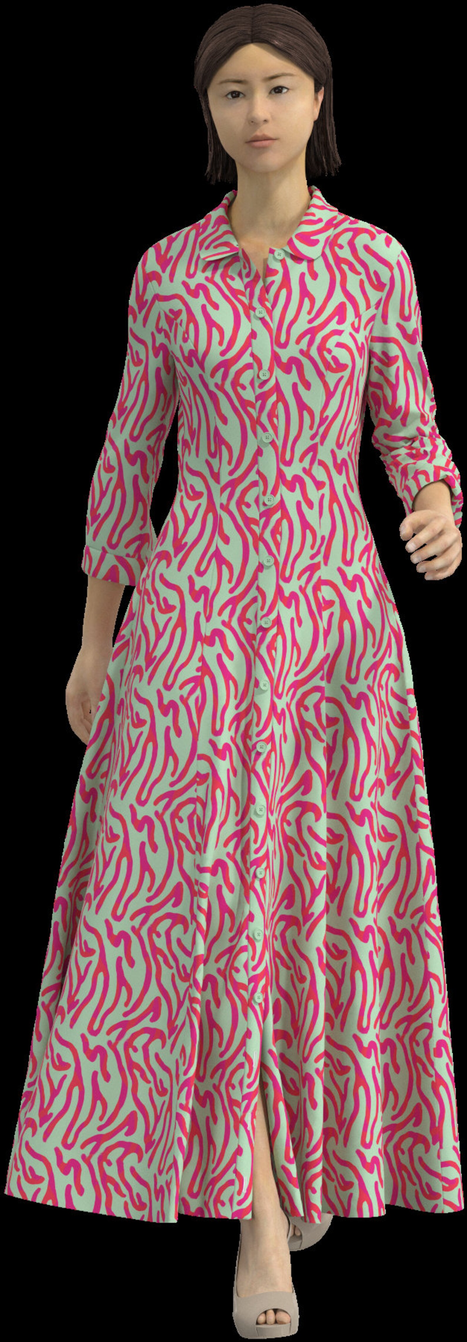 Flared Shirt Dress Sewing Pattern Women's Size UK 8-28 EU 34-54 US 4-24 ...