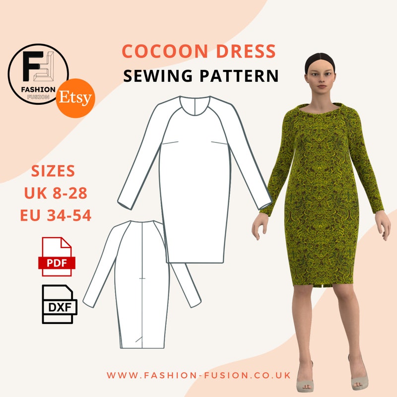 Cocoon Dress Pattern - Etsy