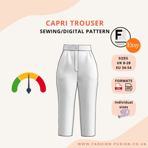 Capri Pant Pattern - Etsy