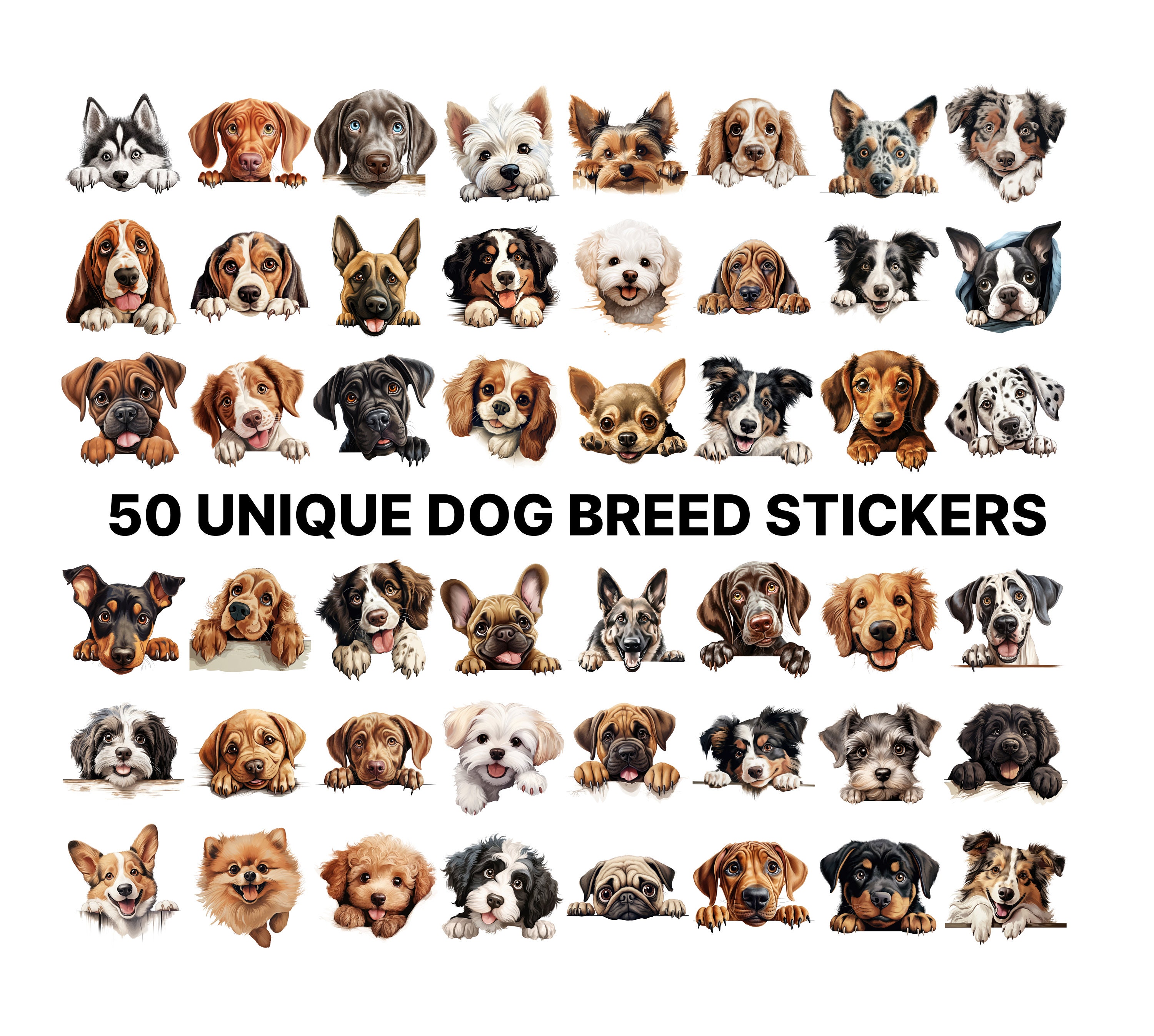 Dog Sticker, Dog Lover Gift, Dog Stickers, Dog Breed Stickers, Custom ...
