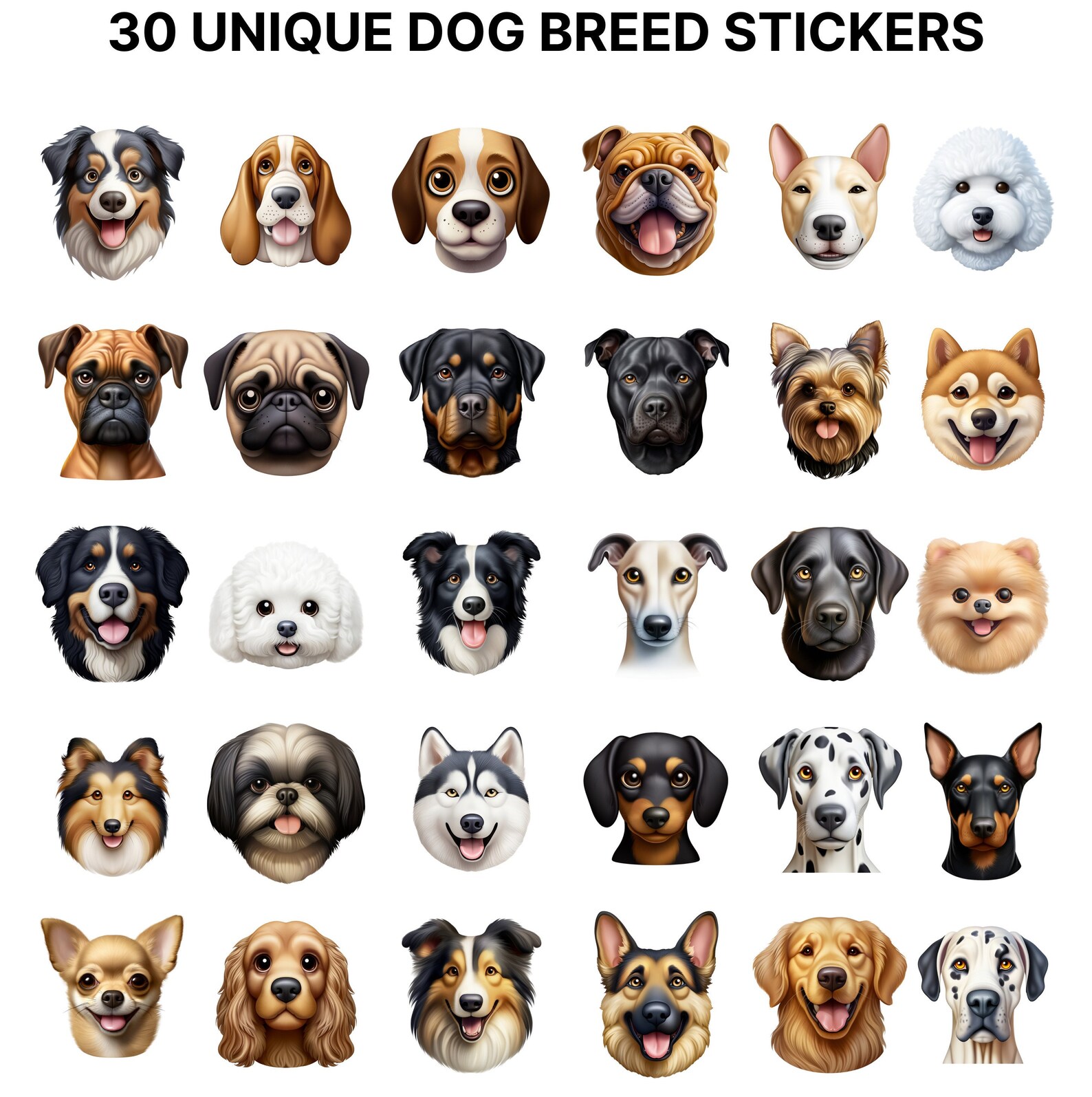 Dog Sticker, Dog Lover Gift, Dog Stickers, Dog Breed Stickers, Custom ...