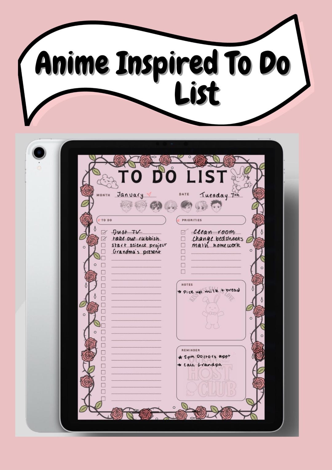 Anime Inspired to Do List - Etsy