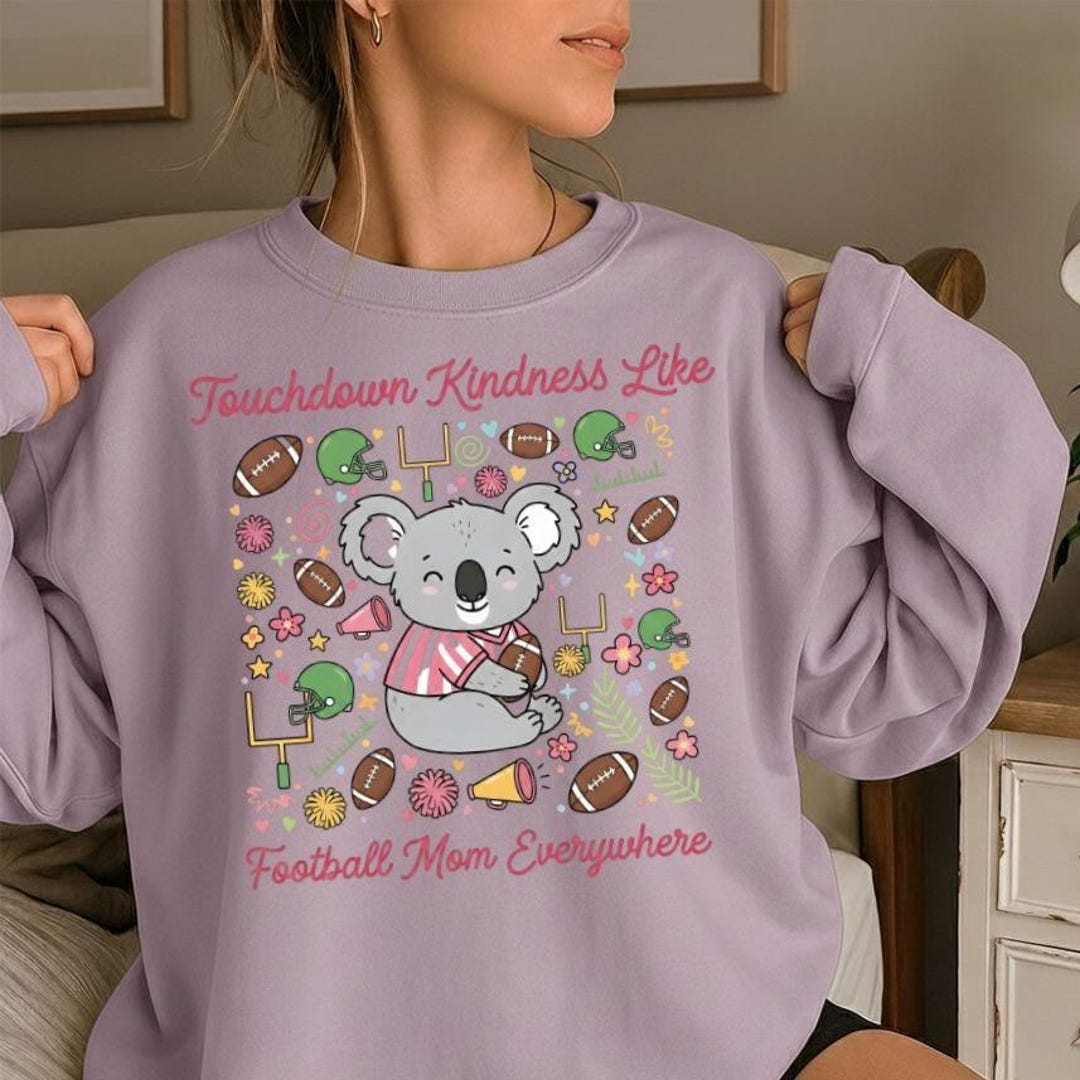 Touchdown Kindness PNG, Cute Koala Football Sublimation Design ...