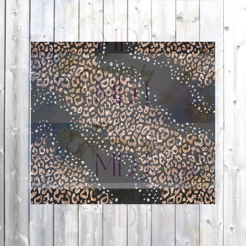 Gold Leopard Print Skinny Tumbler Wrap, Diamond Glitter Seamless Design ...
