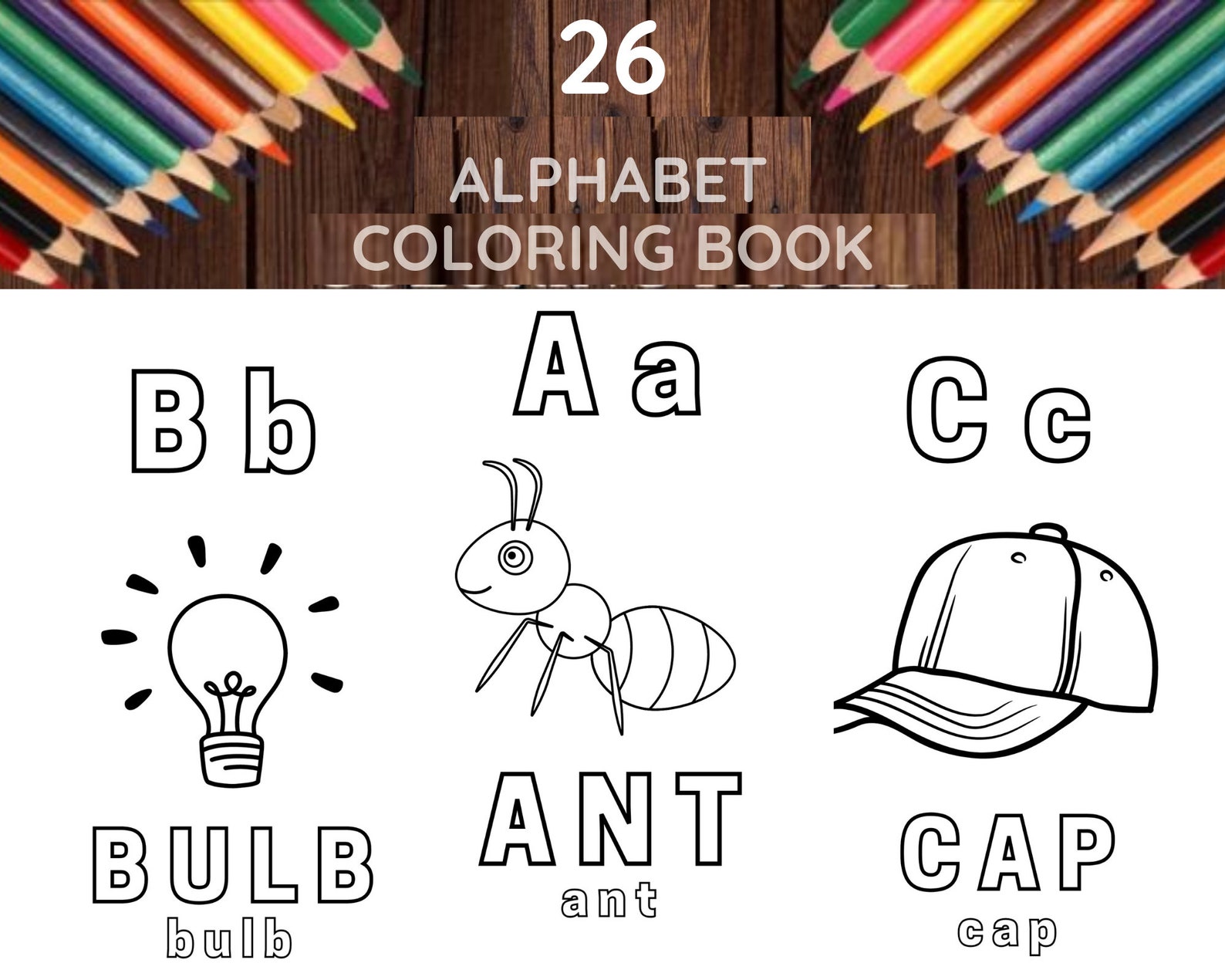 Printable Pre-school Alphabet Colouring Book for Kids, Kids Colouring ...
