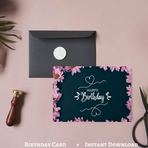 Happy Birthday Printable, Editable Birthday Card, Downloadable Birthday ...