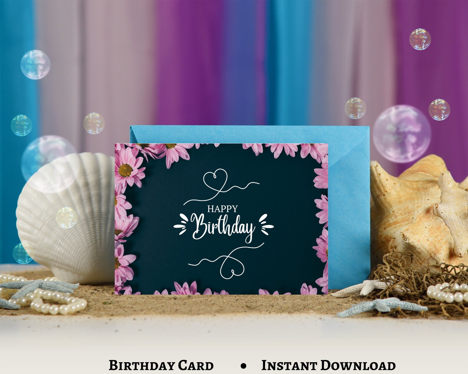 Happy Birthday Printable, Editable Birthday Card, Downloadable Birthday ...