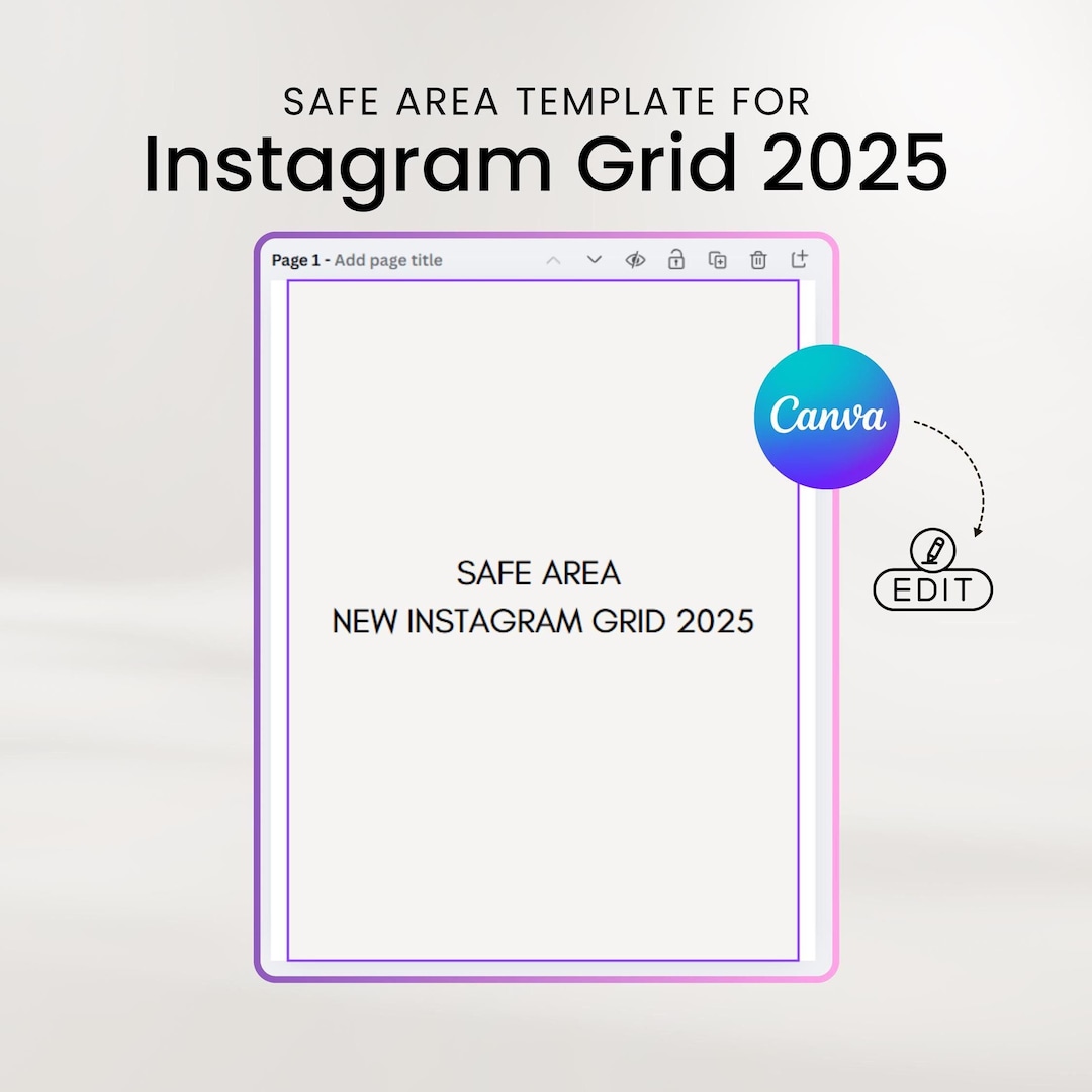 New Instagram Grid 2025, Insta Canva Template, No Crop IG Carousel Cover Safe Zone Help, Safe ...