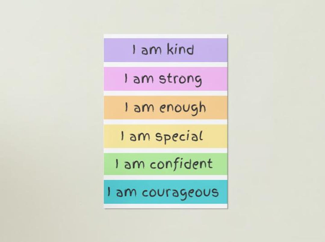 Positive Affirmations Pastel Digital Download Poster - Etsy