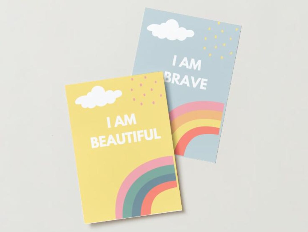 Six Positive Affirmation Rainbow Posters - PDF Downloads - Etsy