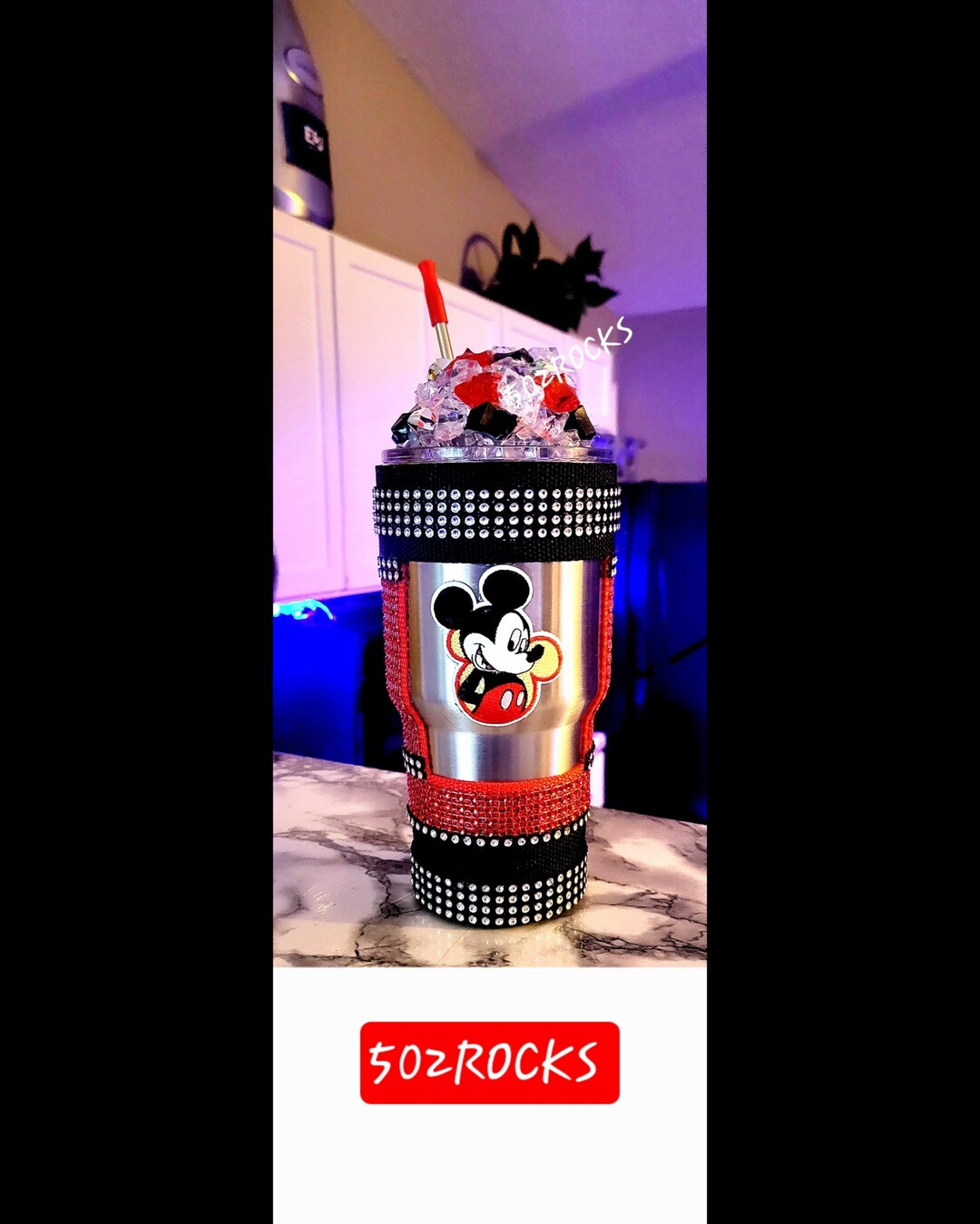 Mickey Mouse Bling Tumbler: Color-changing LED, Stainless Steel - Etsy