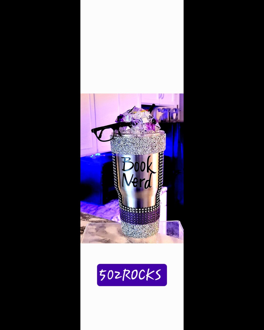 3d Book Lover Favorite Ice Topper With Glasses, Color Changing LED ...