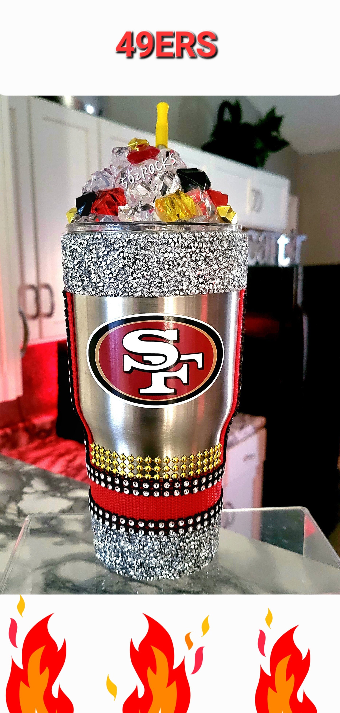San Francisco 49ers Custom Tumbler, 30oz NFL Gift for Him or Her ...