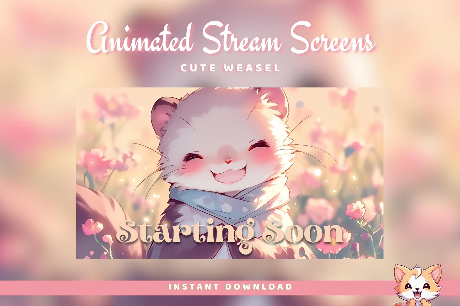 Animated Anime Weasel Twitch Stream Screens (digital Download) - Etsy