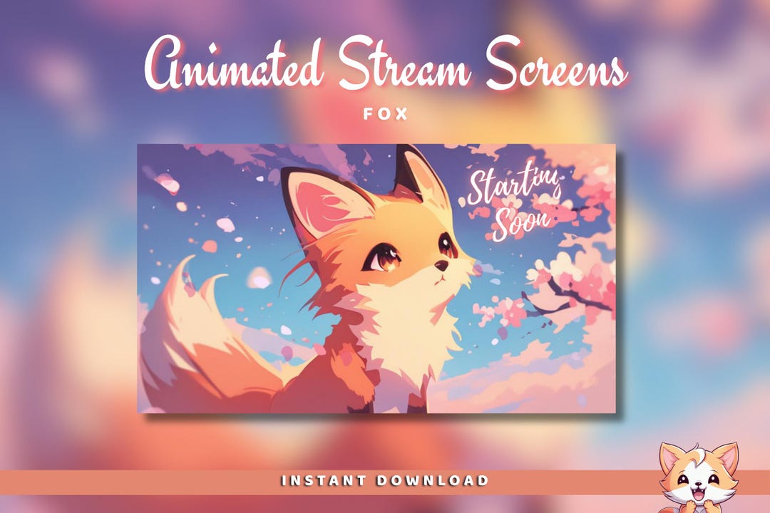 Animated Fox Twitch Screens: Stream Starting Soon Package (digital ...