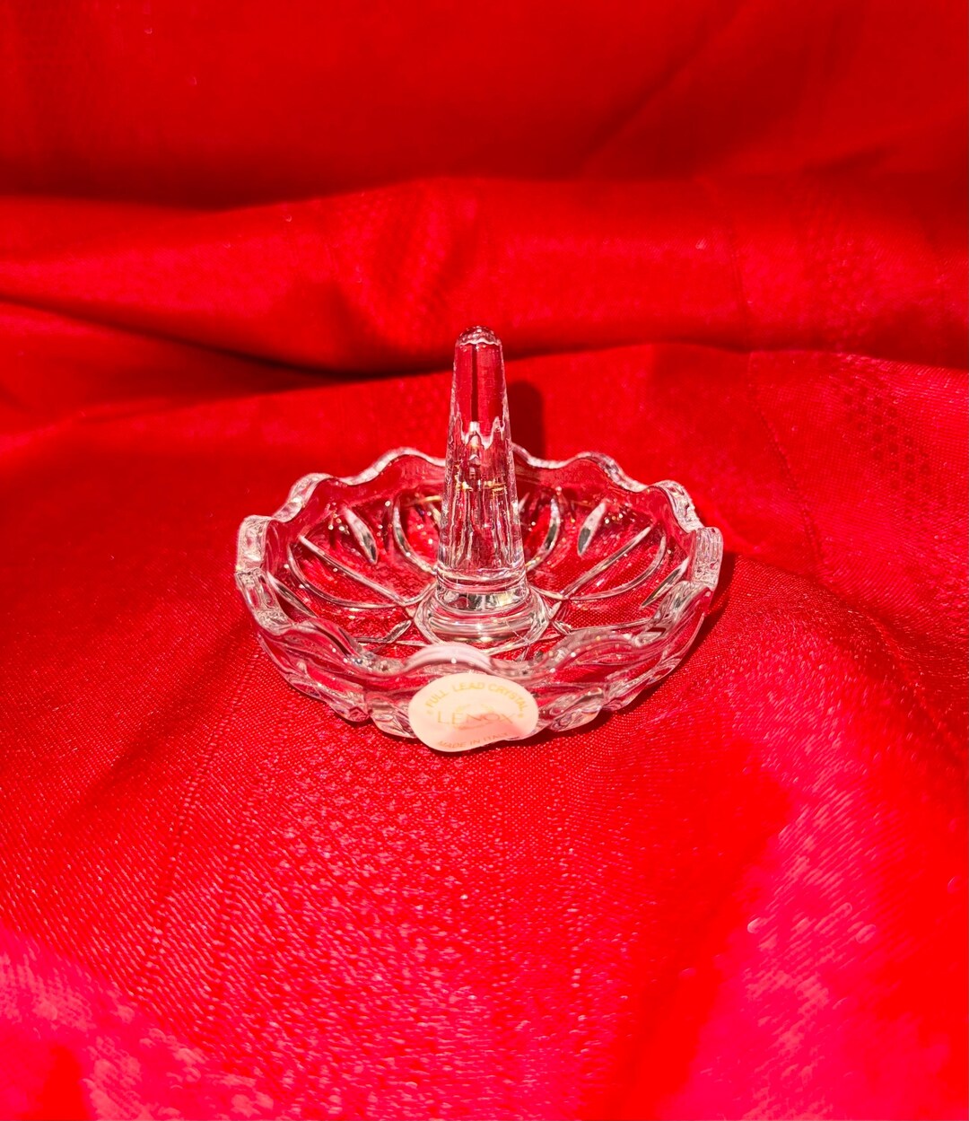 Vintage Scalloped Starburst Cut Lead Crystal Glass Ring Holder - Etsy