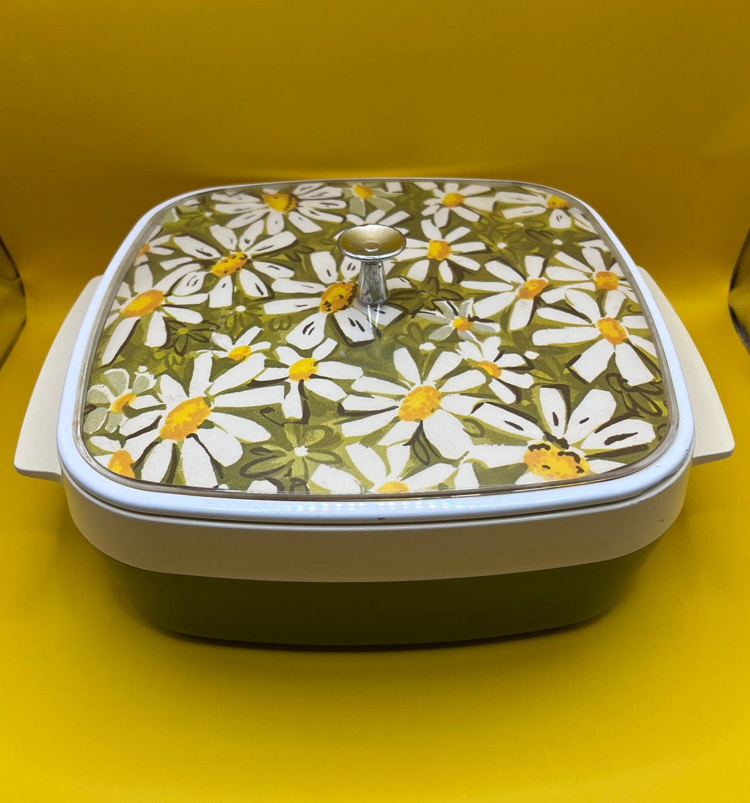 Retro Thermo-serv Double Walled 2 Quart Serving Dish With Daisy Pattern - Etsy