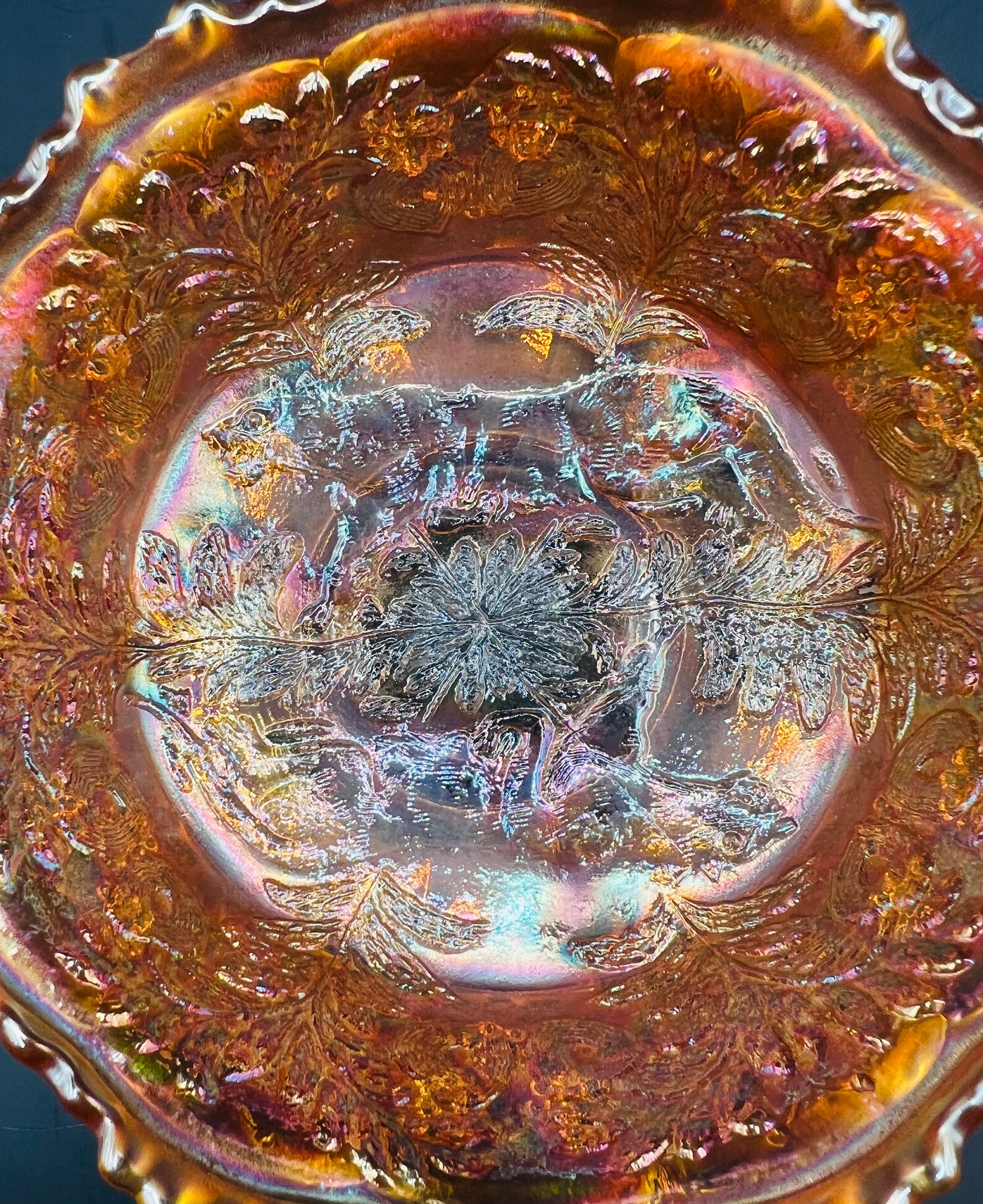 Rare Fenton Butterfly and Berry panther 3 Toed Berry Bowl. - Etsy