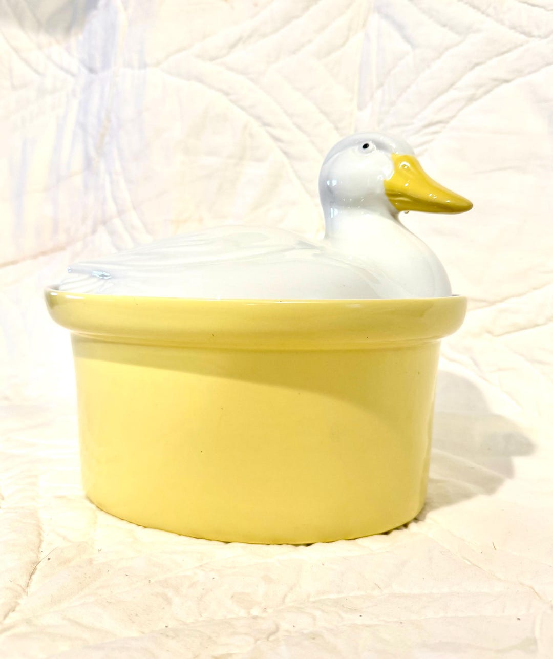 Vintage HALL DUCK TUREEN Covered Casserole Yellow Base 91 Pottery - Etsy
