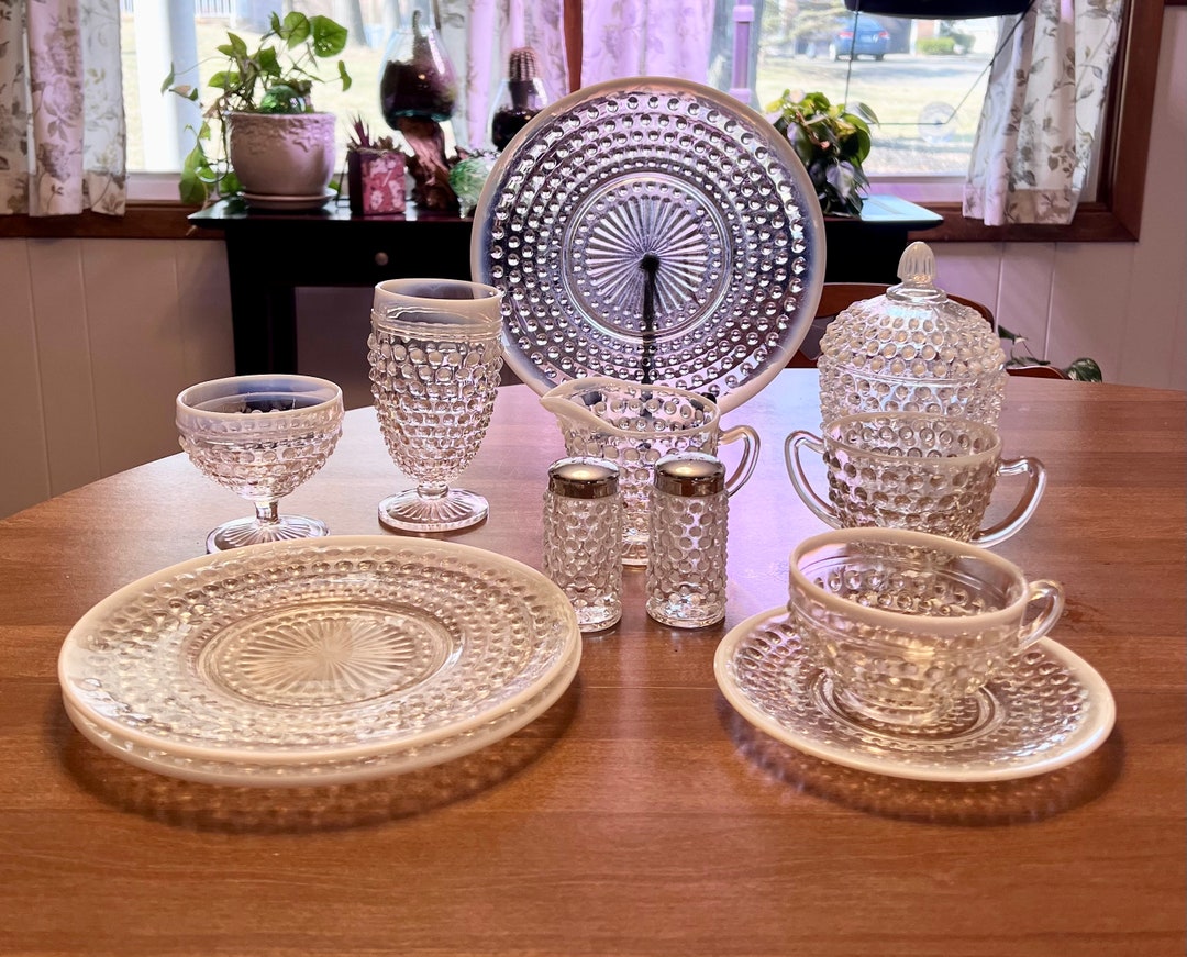 1940s Anchor Hocking Opalescent Moonstone Hobnail Glassware - Etsy