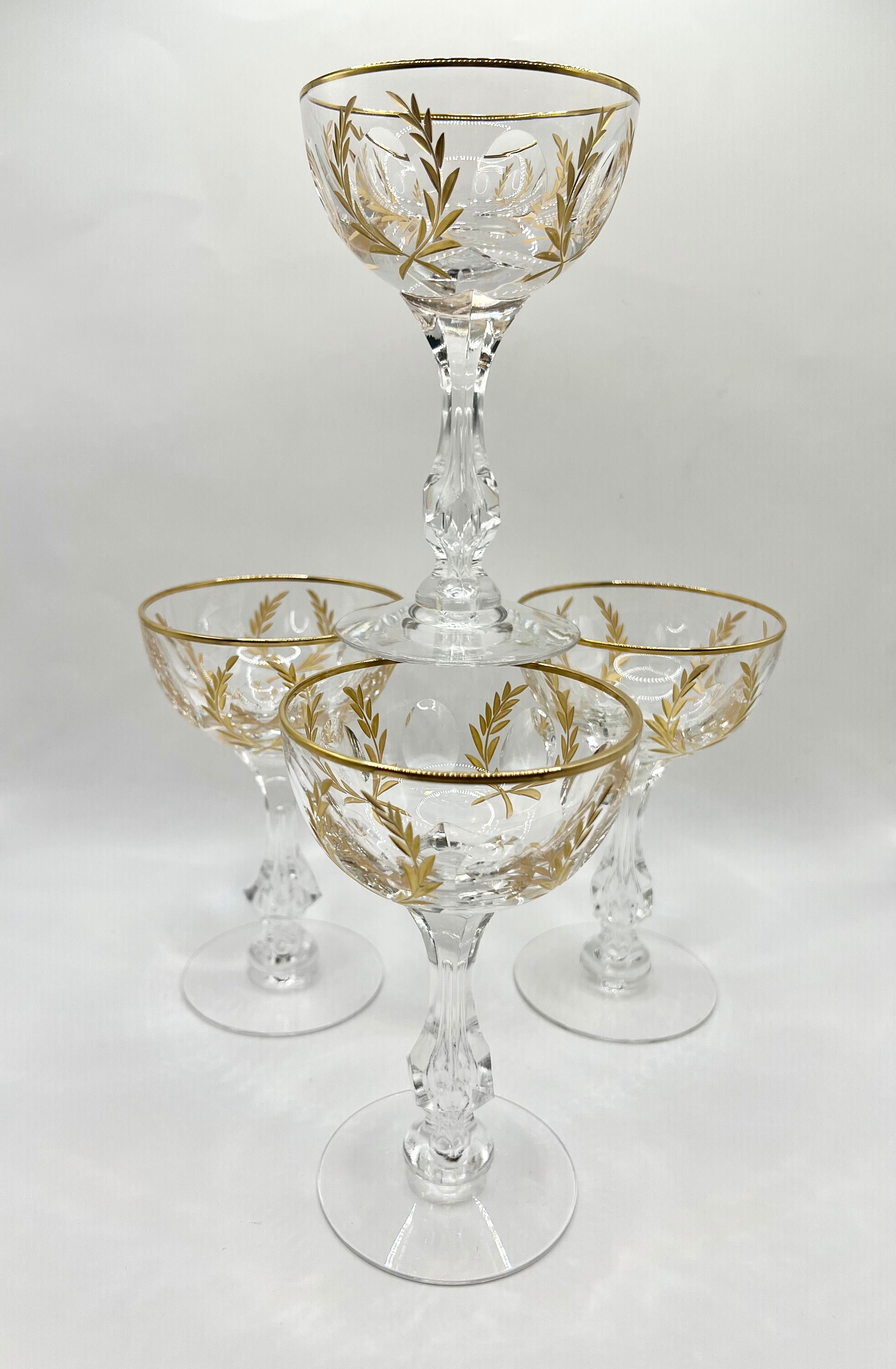 Set of 4 Tiffin-franciscan Crystal Champagne/tall Sherbet Glasses - Etsy