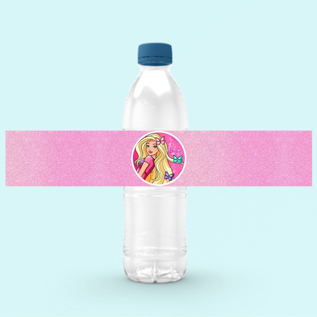 Barbie Theme Custom and Personalized Water Bottle Labels, Party Favours ...