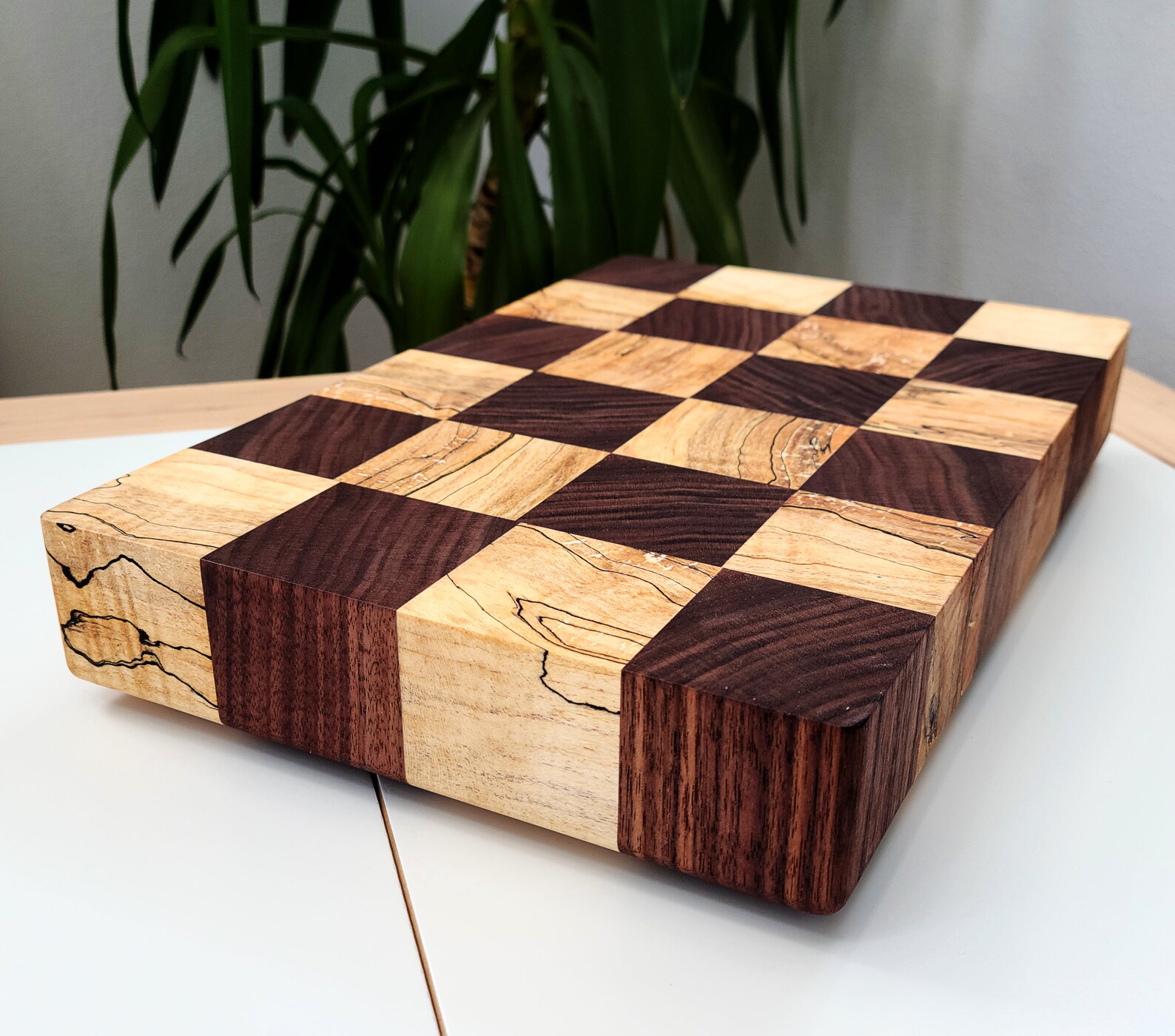 Handcrafted Walnut and Spalted Maple Checker End Grain Cutting Board ...