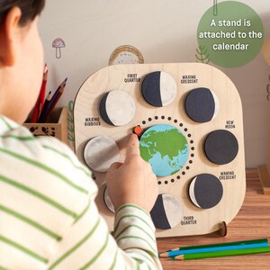 Toddler Gifts Moon Phases Calendar for Kids Montessori Educational ...