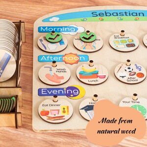 Personalized Kid Activity Board Wooden Daily Routine Chart Montessori ...