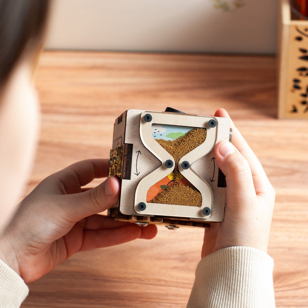 Busy Cube Montessori Wooden Toys for Kids Sensory Busy Cube Fidget Cube ...