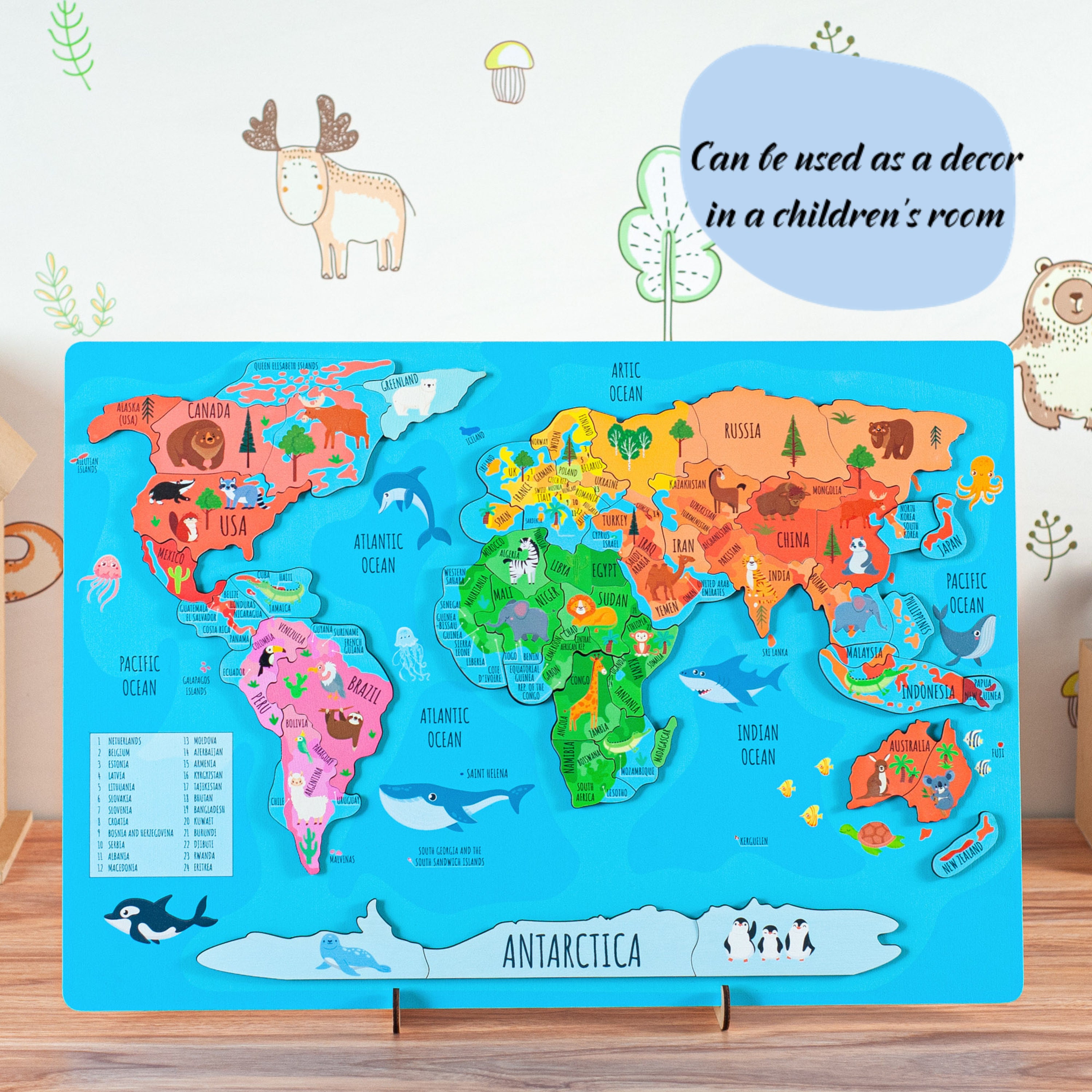 Geography for Kids World Map Puzzle Sensory Toys Chtistmas Gift for ...
