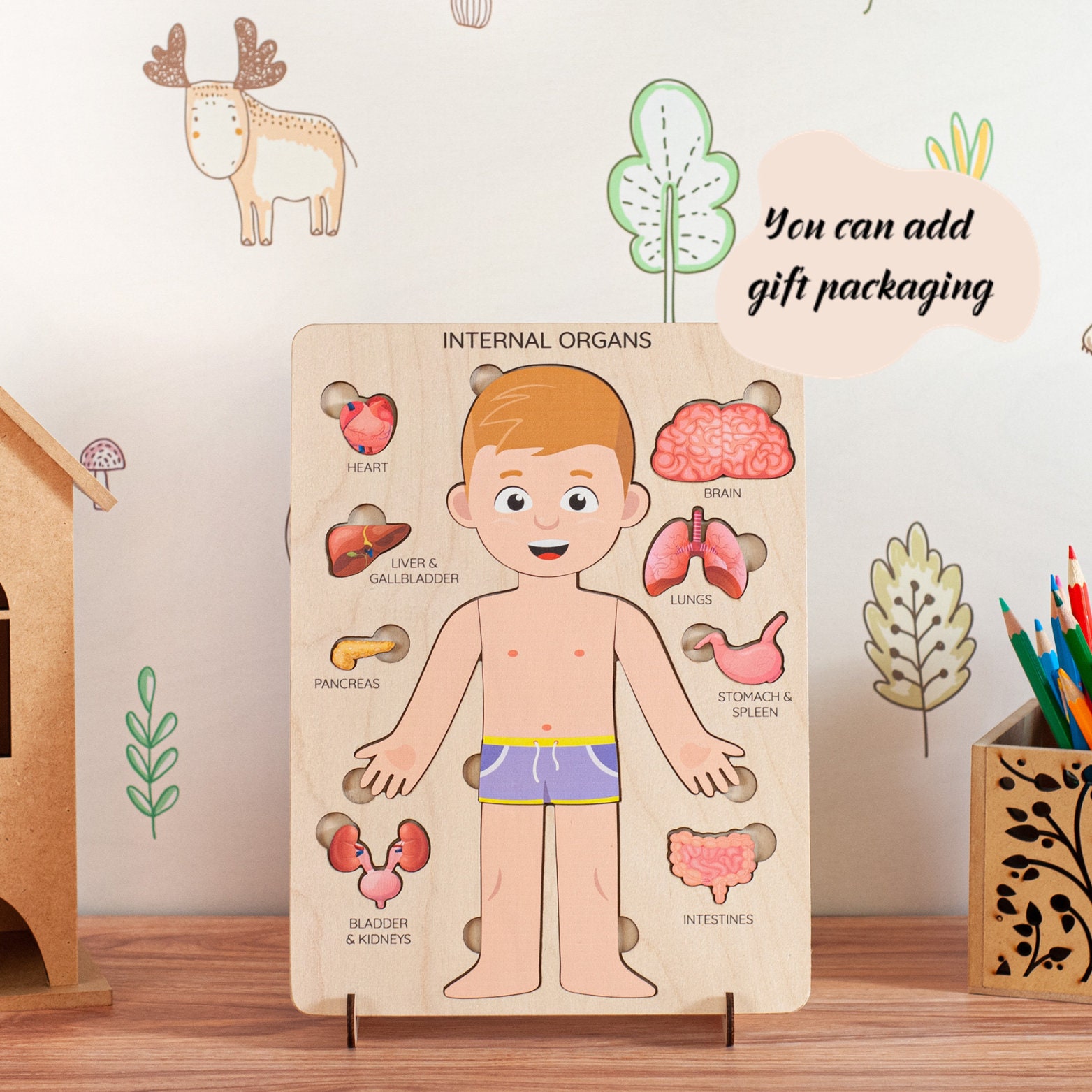 Human Body Puzzle Learning Toys Anatomy Toy Montessori Toddler ...