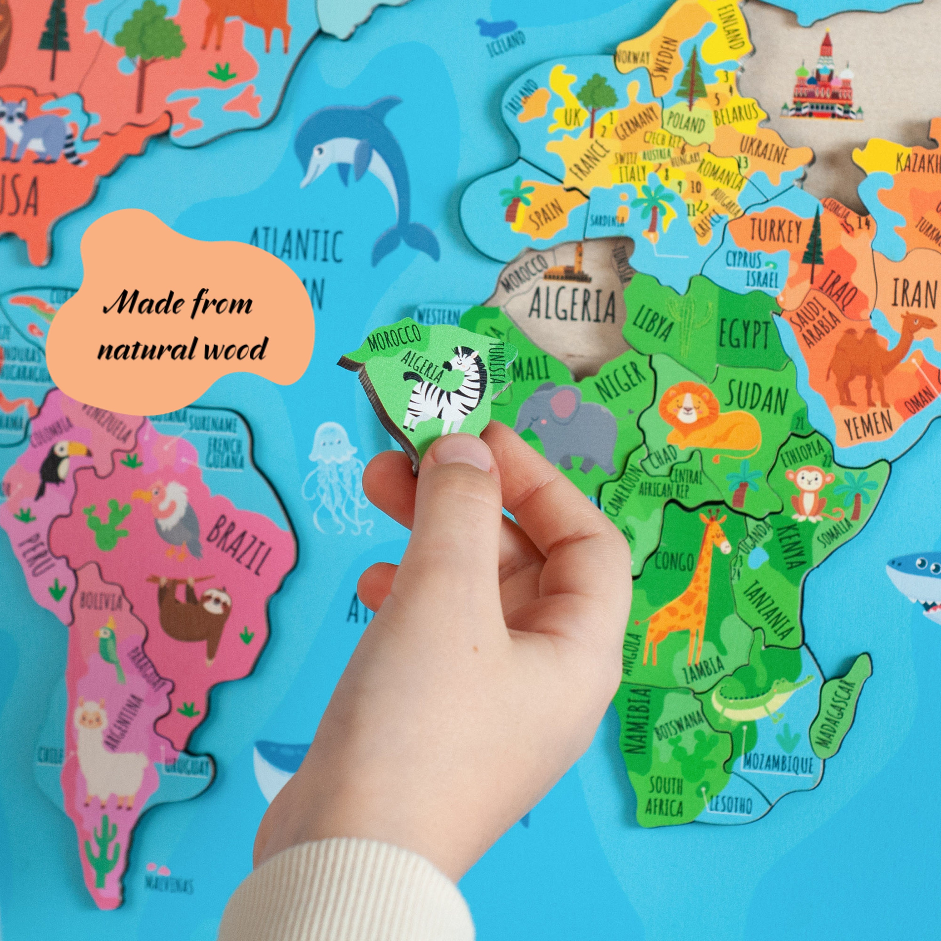 Geography for Kids World Map Puzzle Sensory Toys Chtistmas Gift for ...